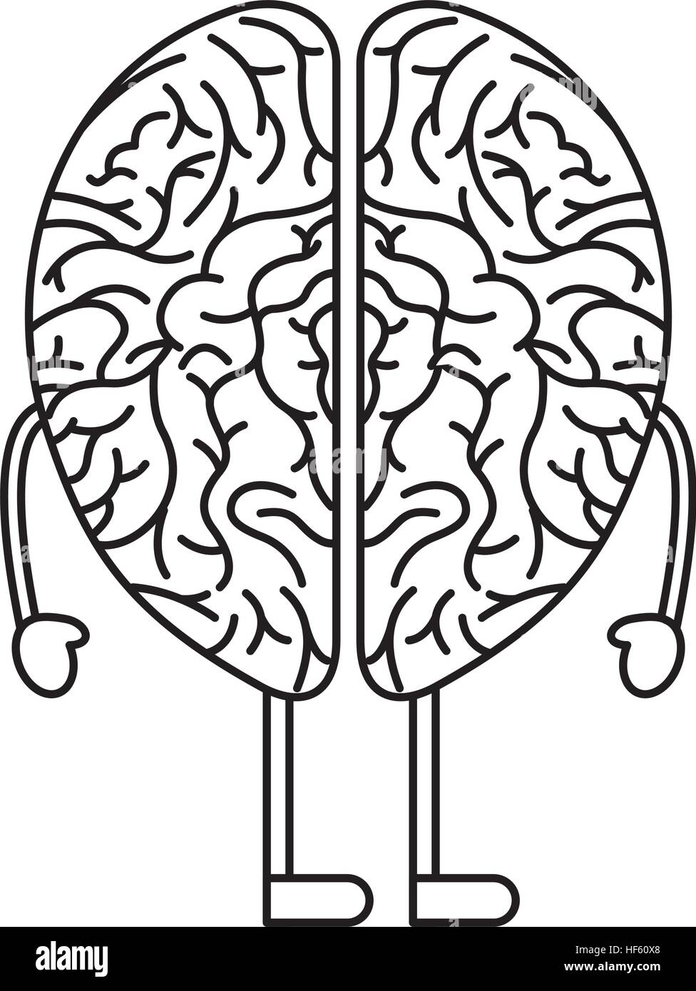 brain human kawaii character vector illustration design Stock Vector ...