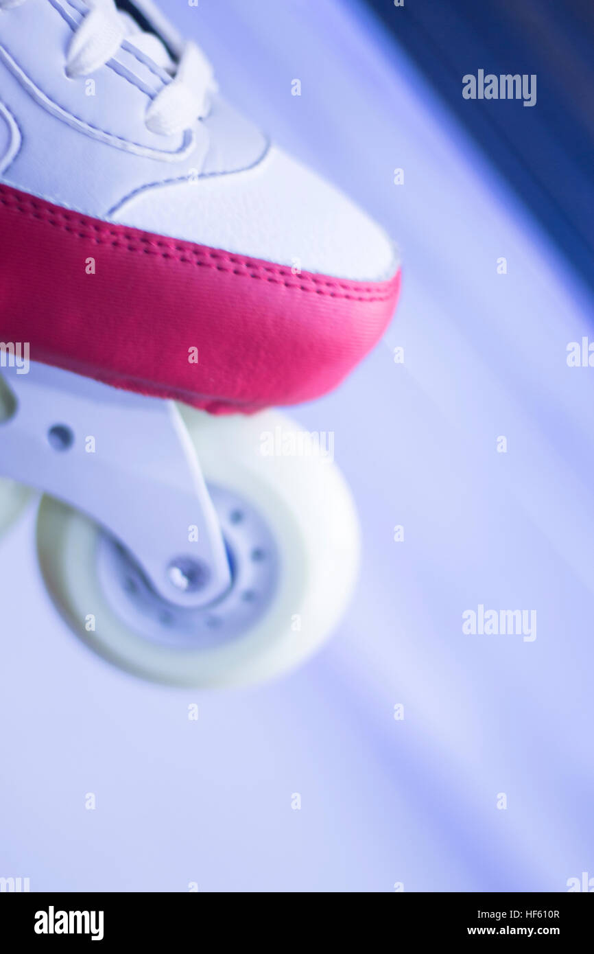 Freestyle girls pink inline skates boots and wheels in retail store ...