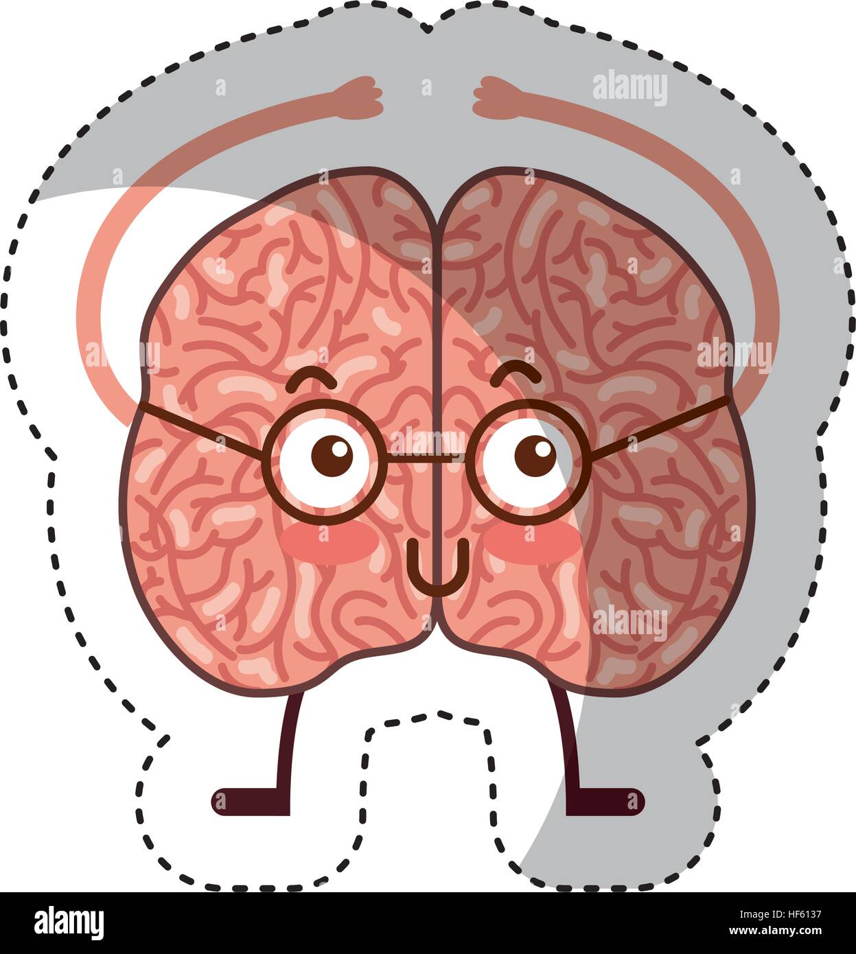 brain human kawaii character vector illustration design Stock Vector ...