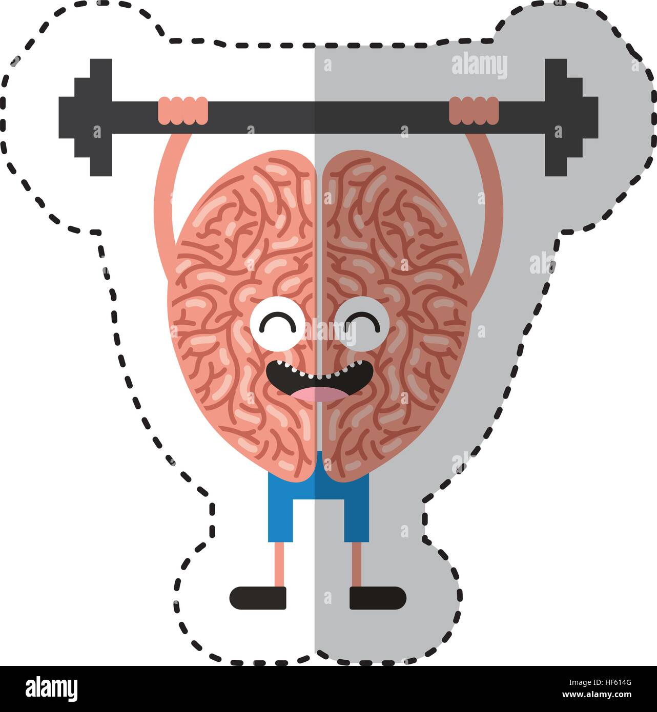 brain human kawaii character vector illustration design Stock Vector ...