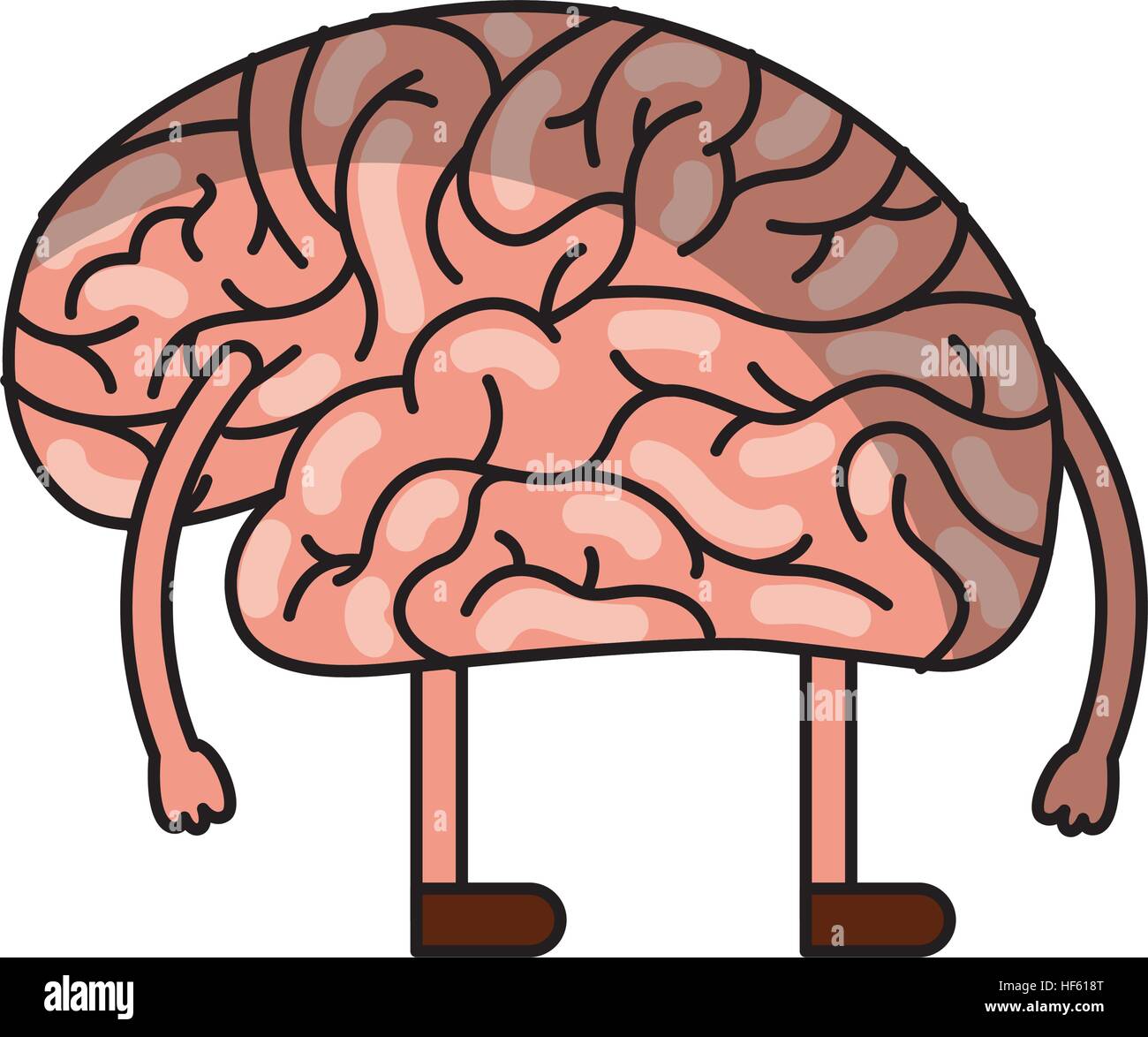 brain human kawaii character vector illustration design Stock Vector ...