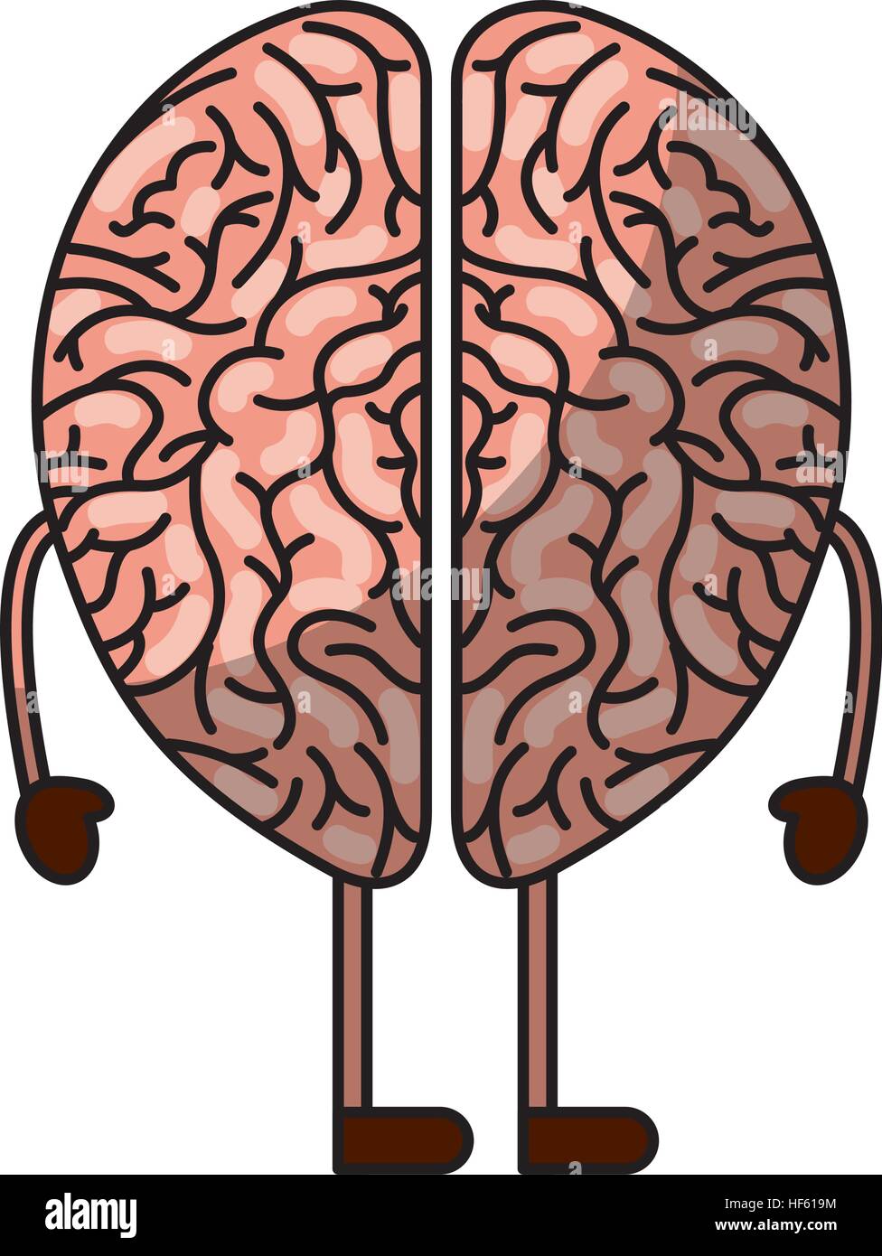 brain human kawaii character vector illustration design Stock Vector ...