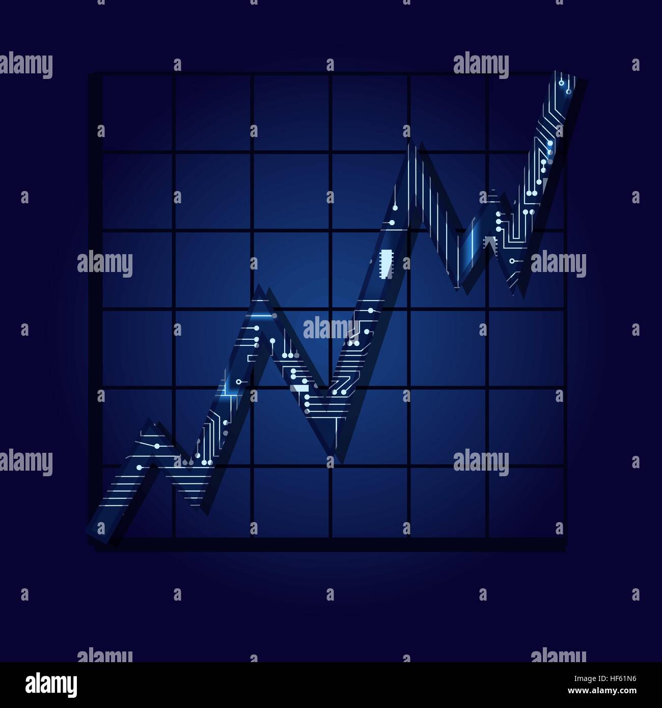 Graph with a technological electronics circuit Stock Vector Image & Art ...