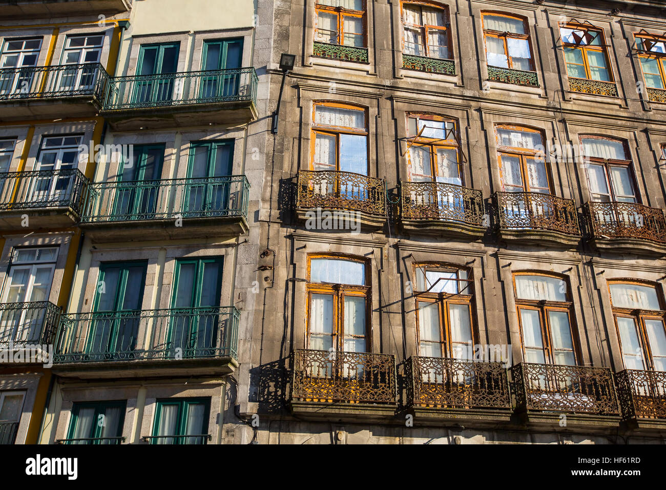 Buildings facades in Porto old town, Portugal Stock Photo - Alamy