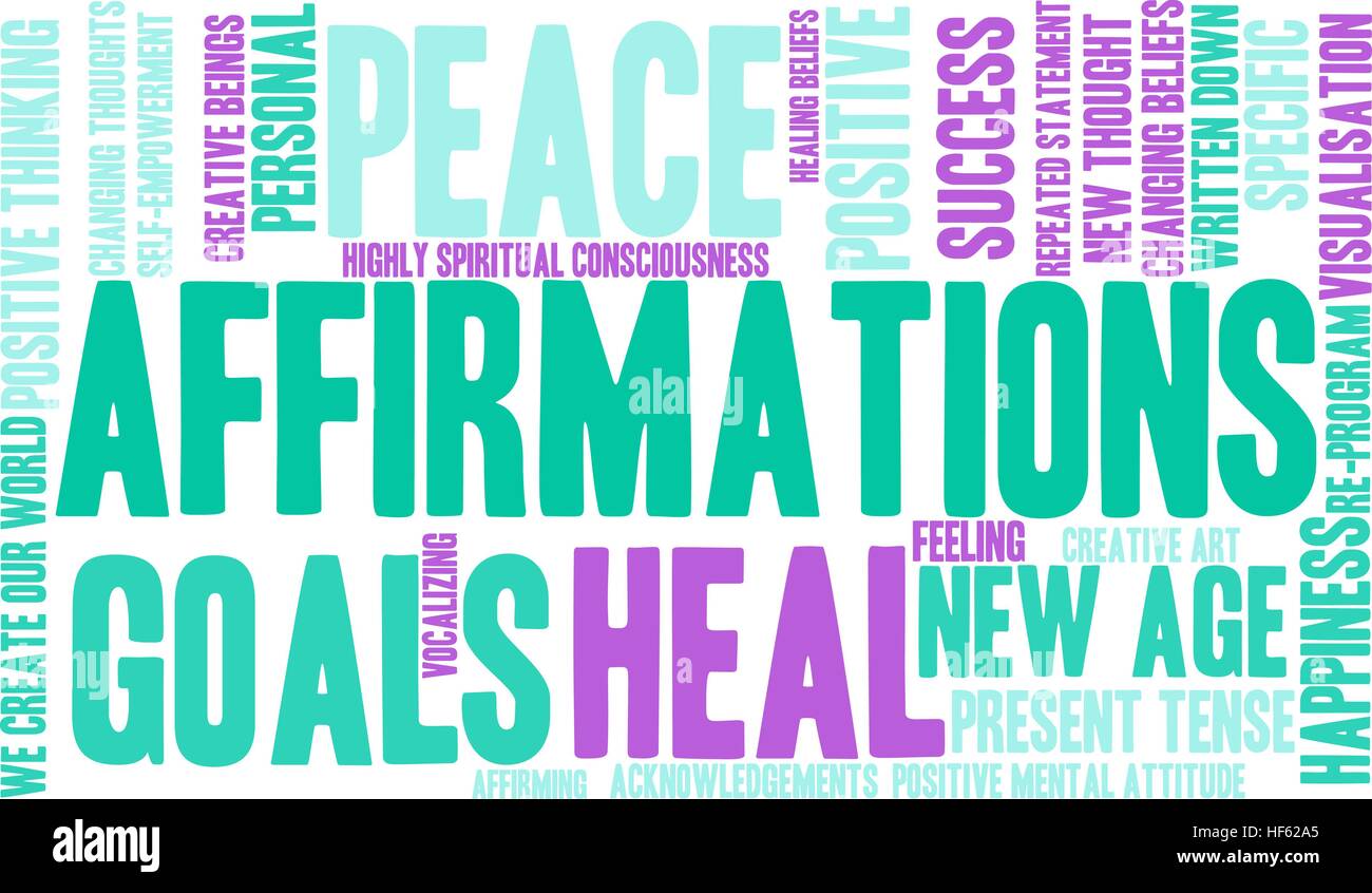 Affirmations word cloud hi-res stock photography and images - Alamy