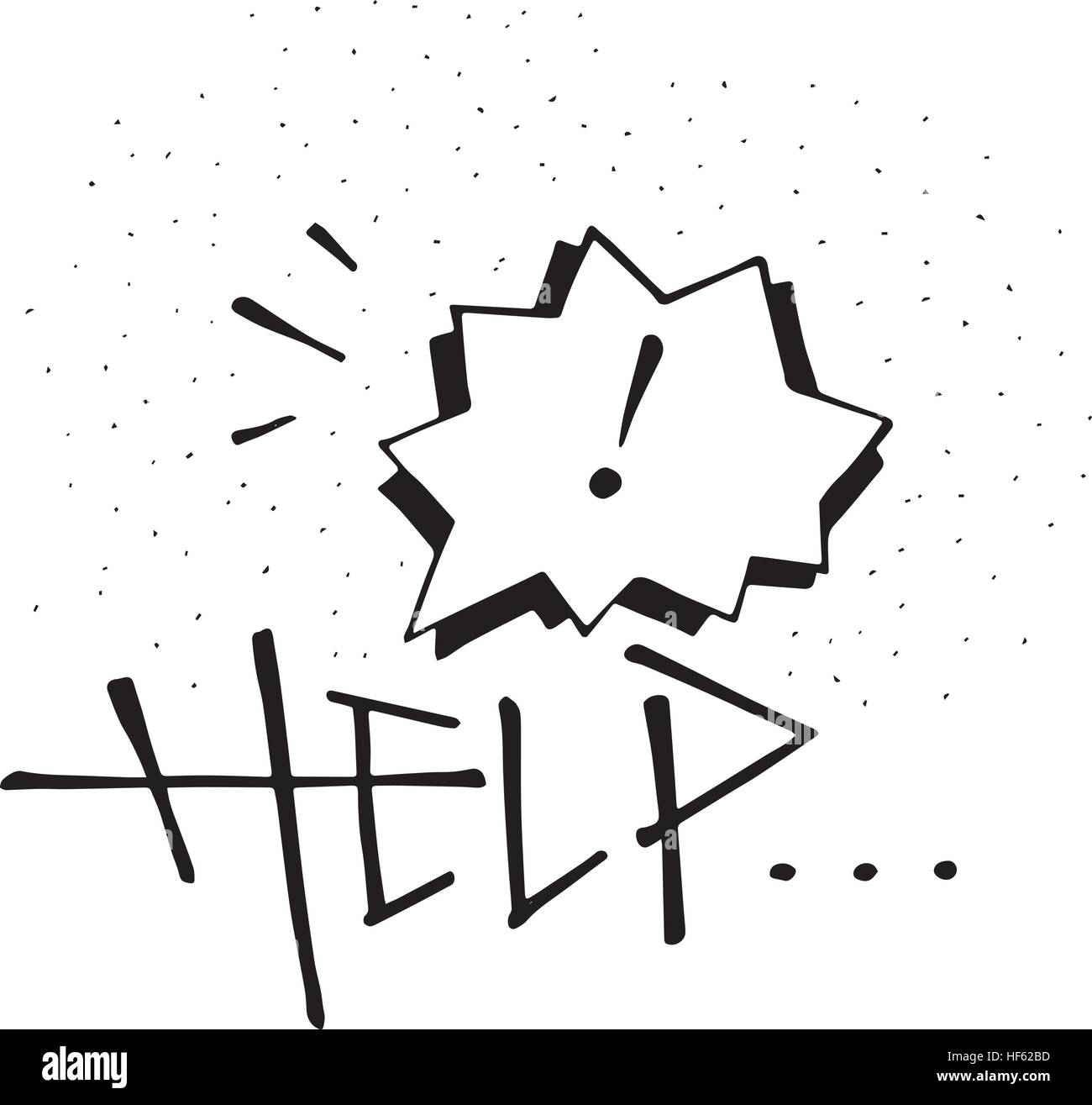 Hand drawn vector illustration or drawing of the word Help and concept ...