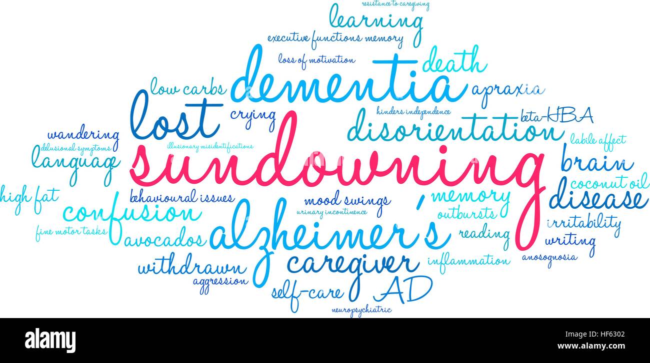 Sundowning word cloud on a white background Stock Vector Image & Art ...