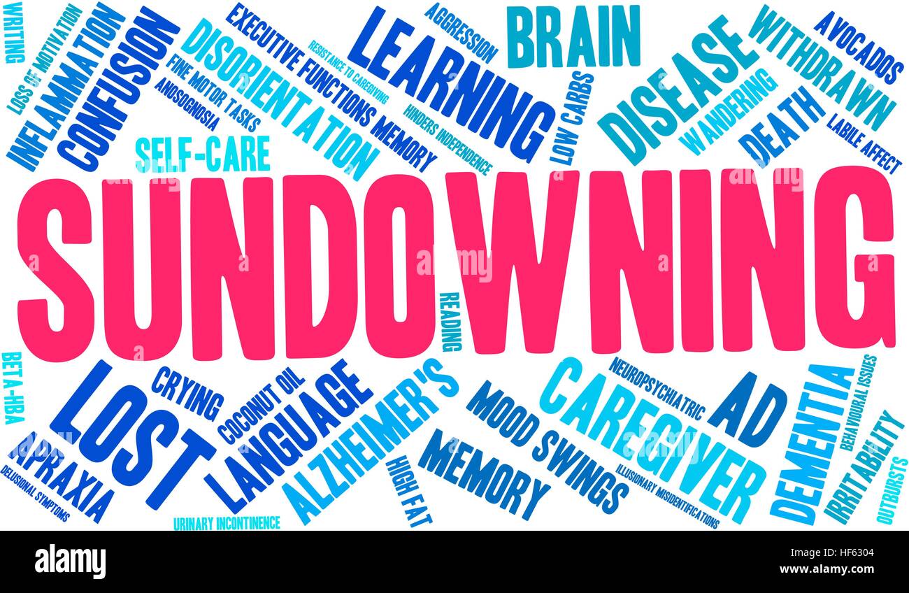 Sundowning word cloud on a white background Stock Vector Image & Art ...
