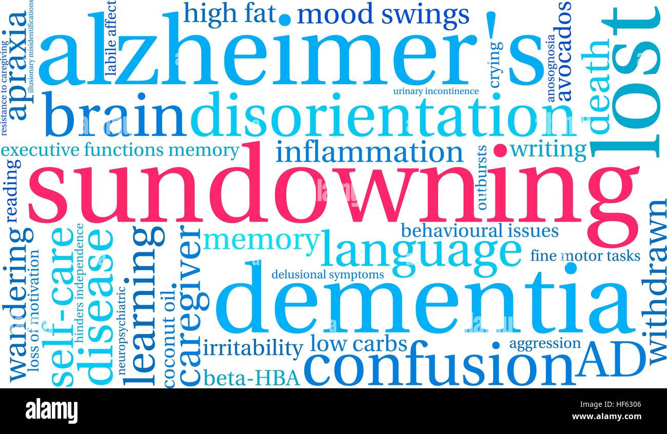 Sundowning word cloud on a white background Stock Vector Image & Art ...