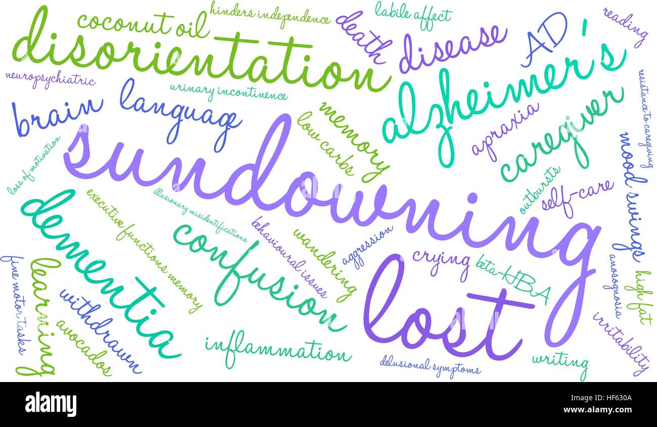 Sundowning word cloud on a white background Stock Vector Image & Art ...