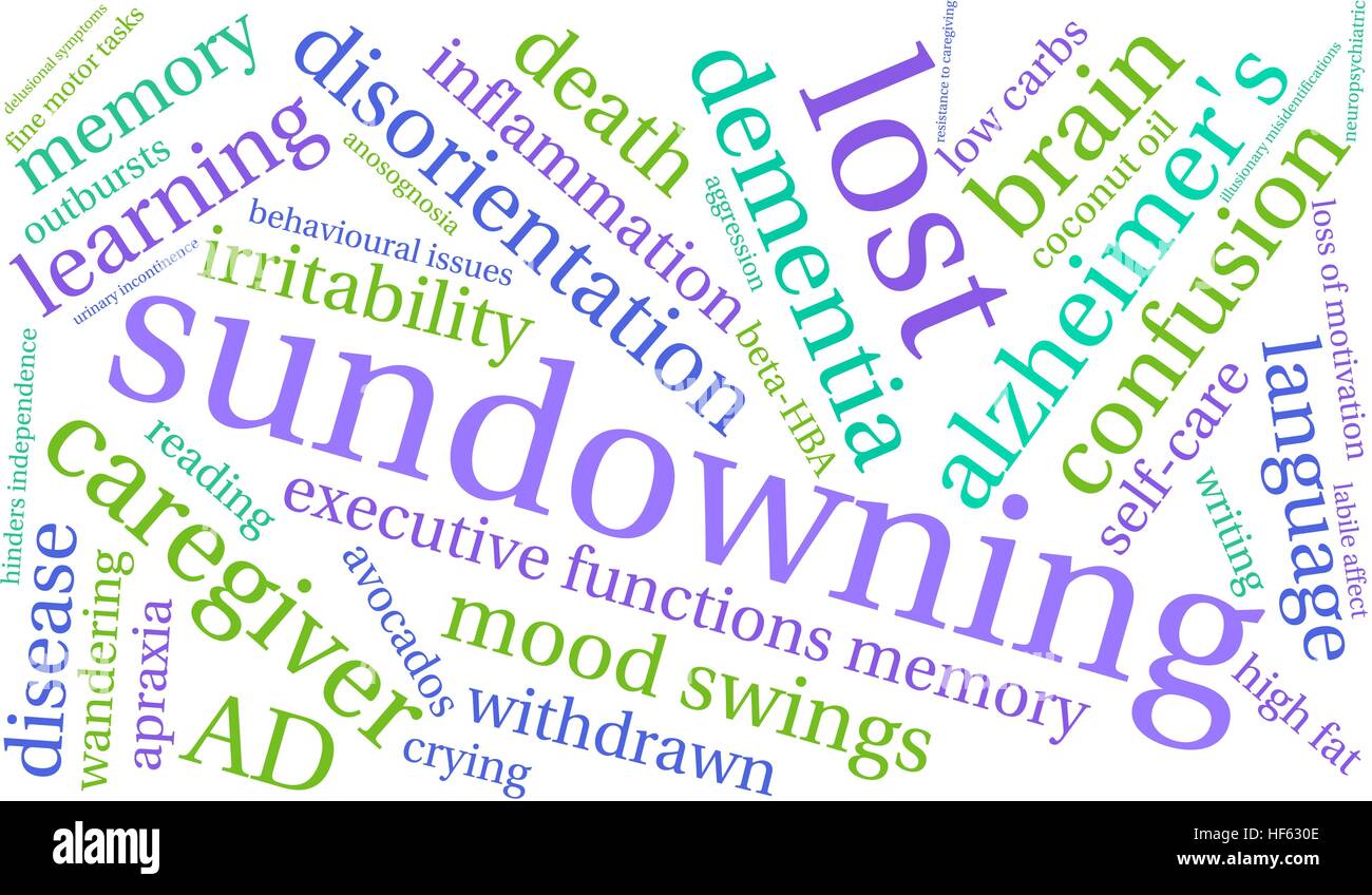 Sundowning word cloud on a white background Stock Vector Image & Art ...