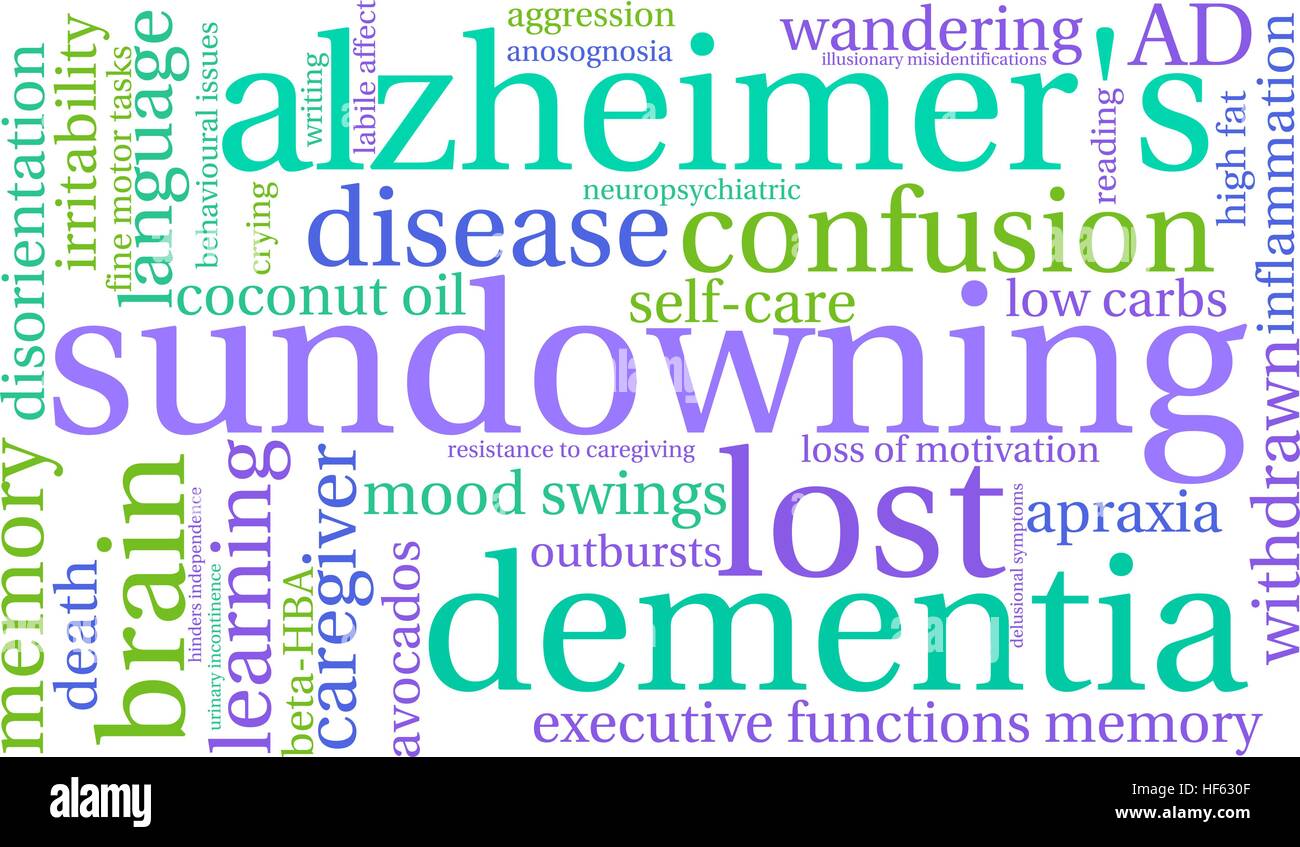 Sundowning word cloud on a white background Stock Vector Image & Art ...