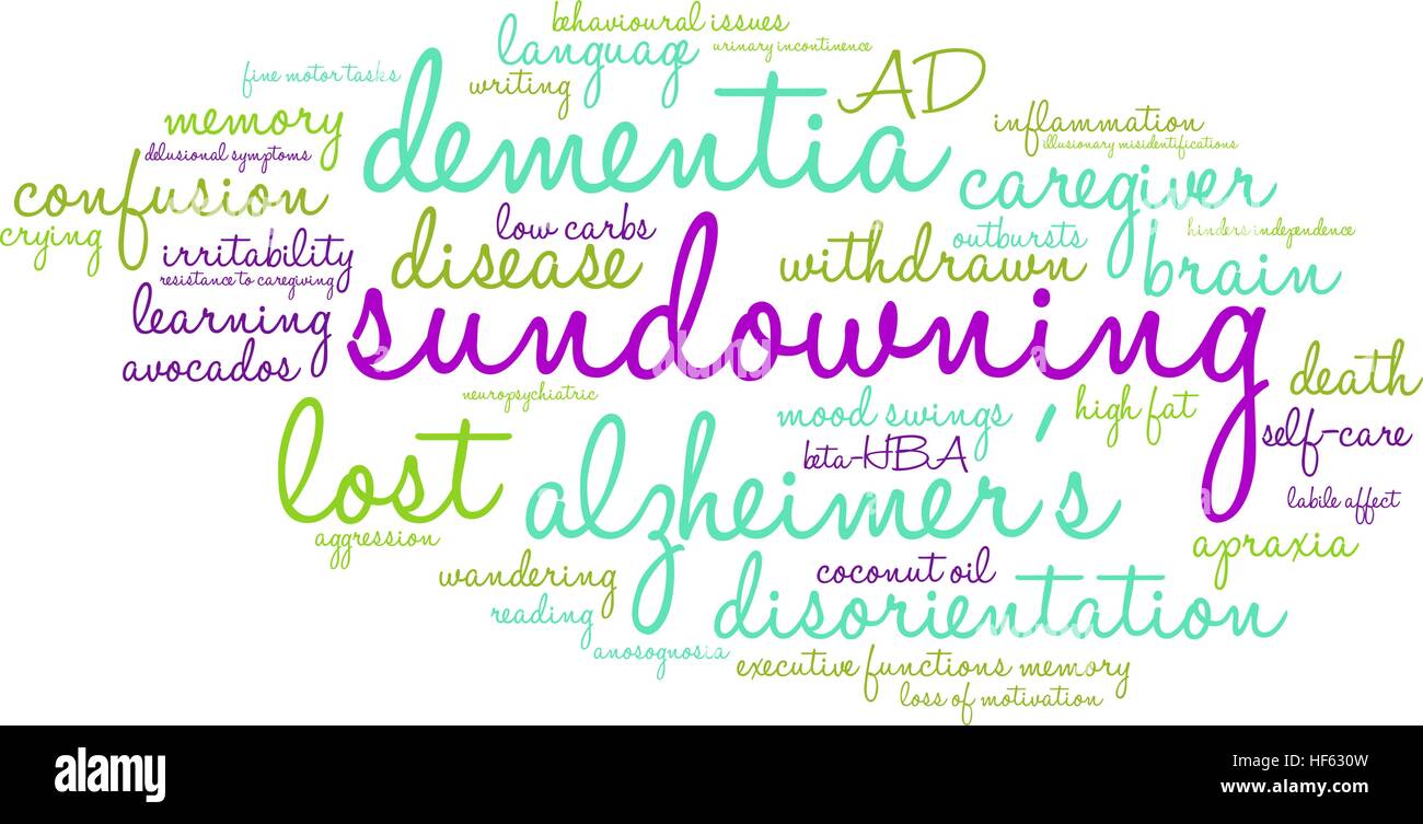 Sundowning word cloud on a white background Stock Vector Image & Art ...