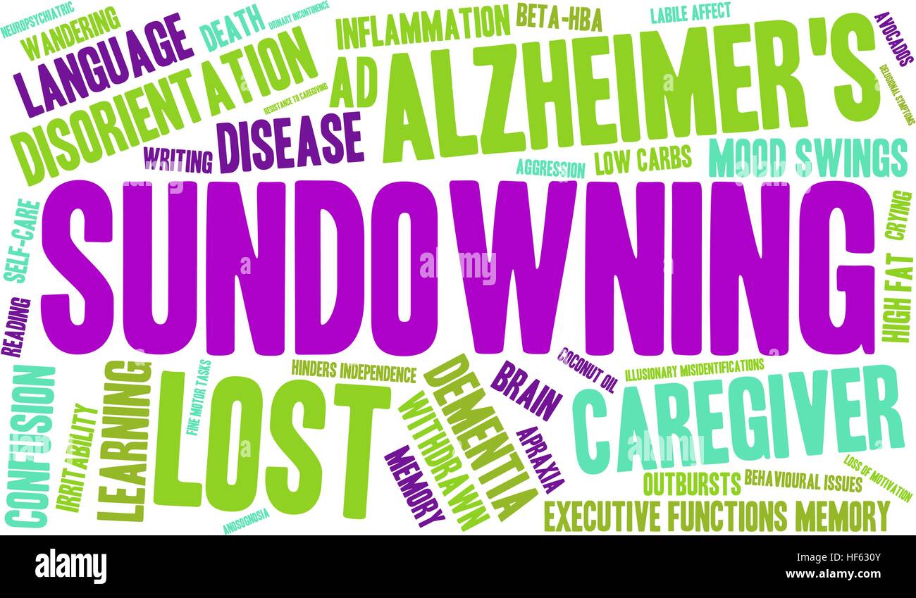 Sundowning word cloud on a white background Stock Vector Image & Art ...