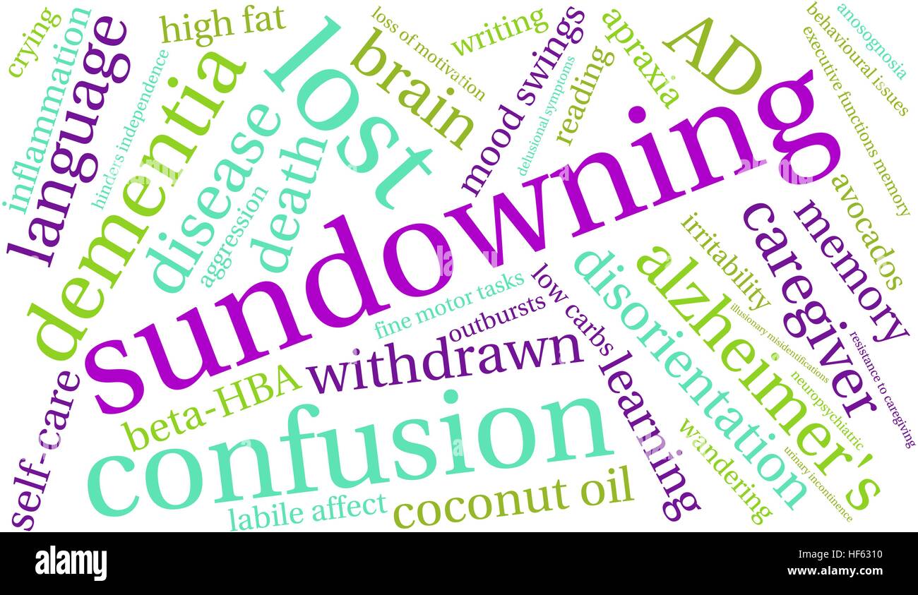 Sundowning word cloud on a white background Stock Vector Image & Art ...