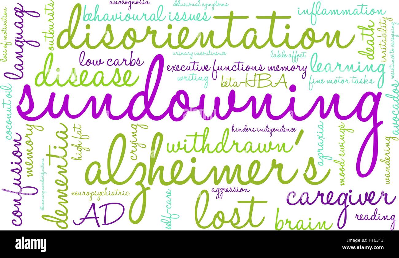 Sundowning word cloud on a white background Stock Vector Image & Art ...