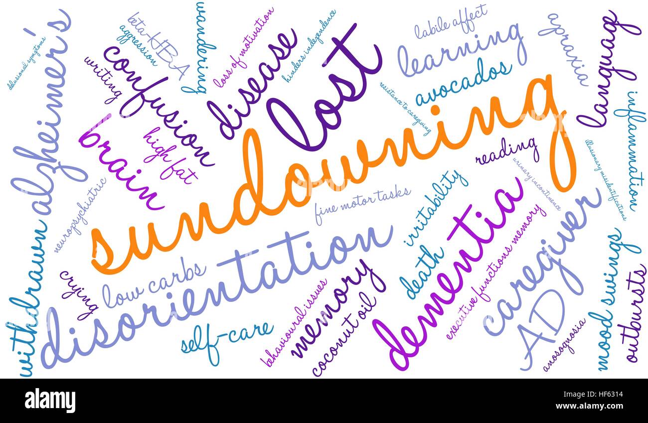 Sundowning word cloud on a white background Stock Vector Image & Art ...