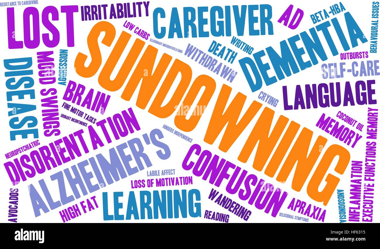Sundowning word cloud on a white background Stock Vector Image & Art ...