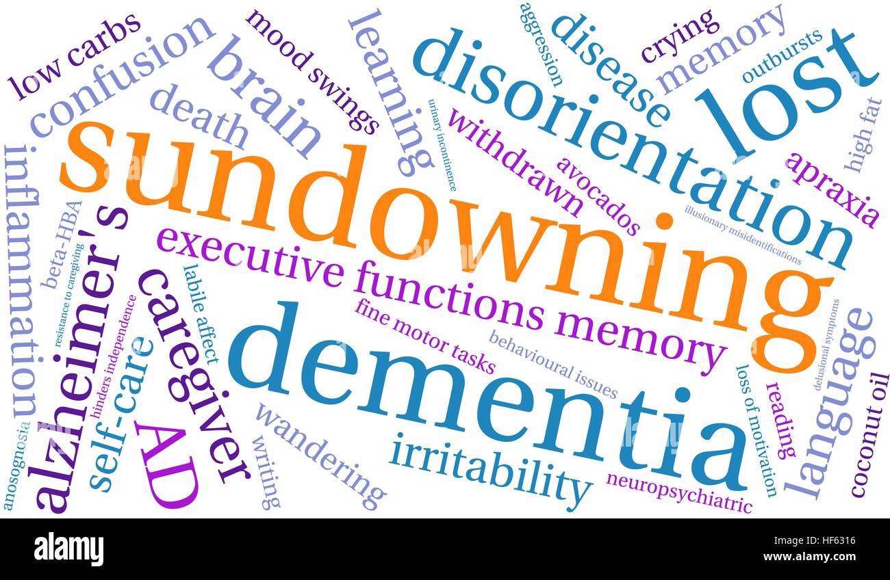 Sundowning word cloud on a white background Stock Vector Image & Art ...