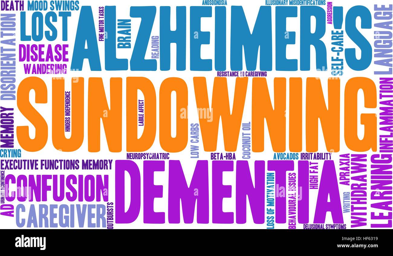 Sundowning word cloud on a white background Stock Vector Image & Art ...