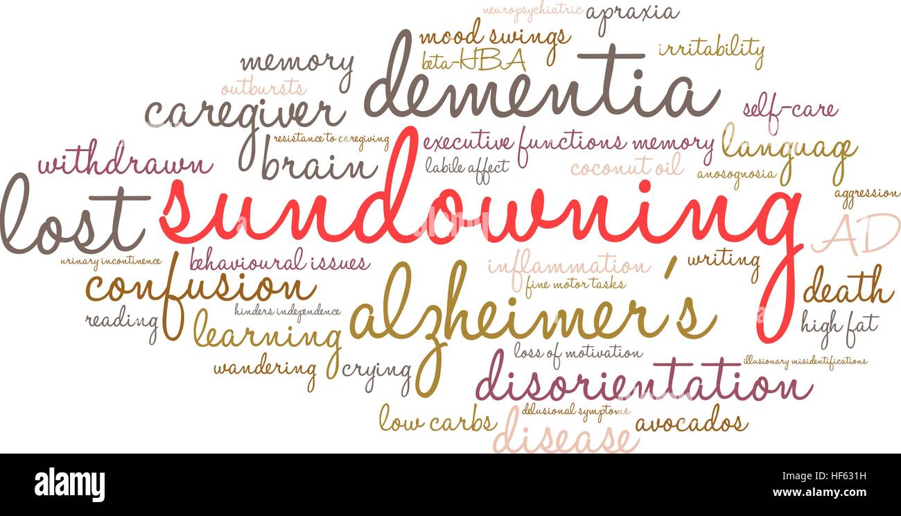 Sundowning word cloud on a white background Stock Vector Image & Art ...