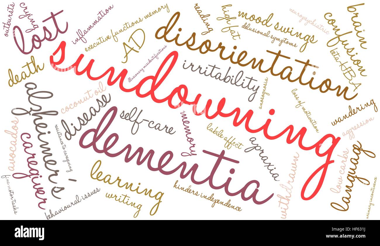 Sundowning word cloud on a white background Stock Vector Image & Art ...