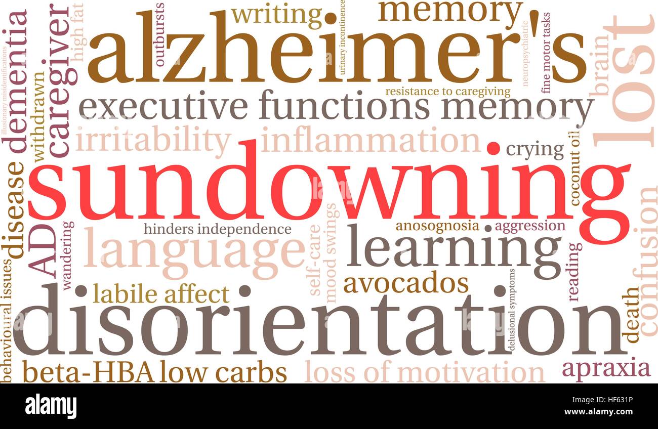 Sundowning word cloud on a white background Stock Vector Image & Art ...