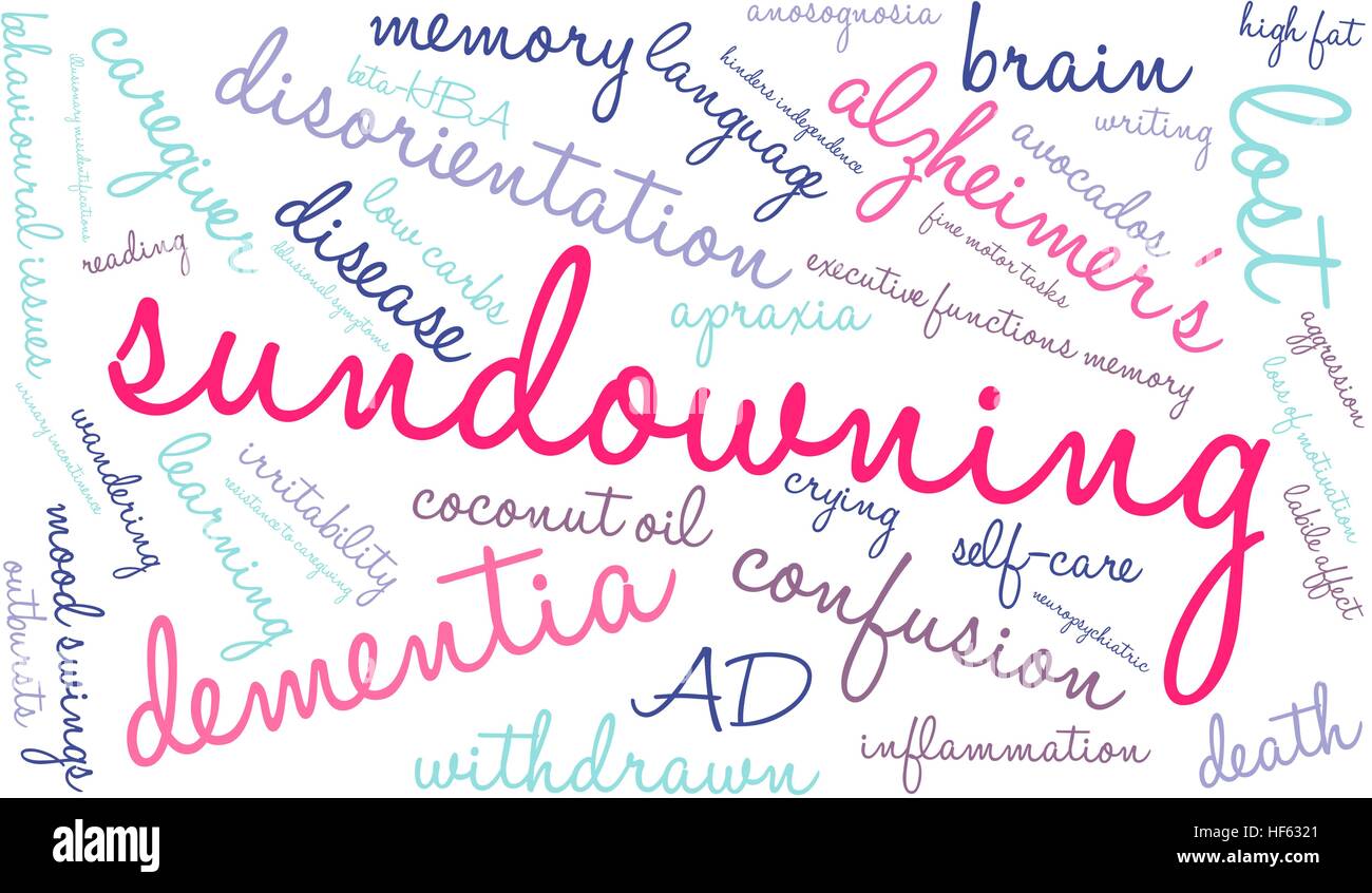 Sundowning word cloud on a white background Stock Vector Image & Art ...