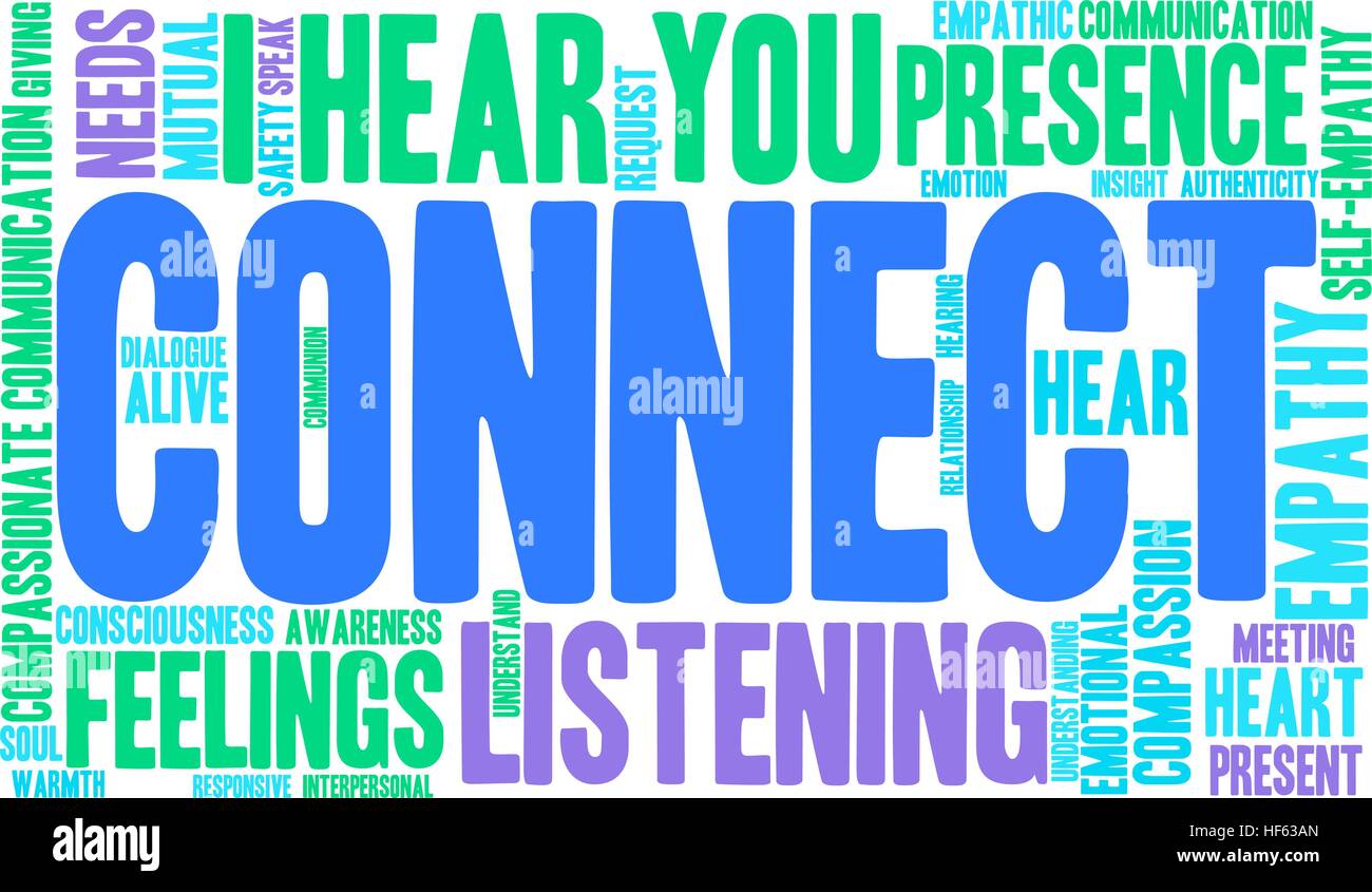 Connect word cloud on a white background Stock Vector Image & Art - Alamy