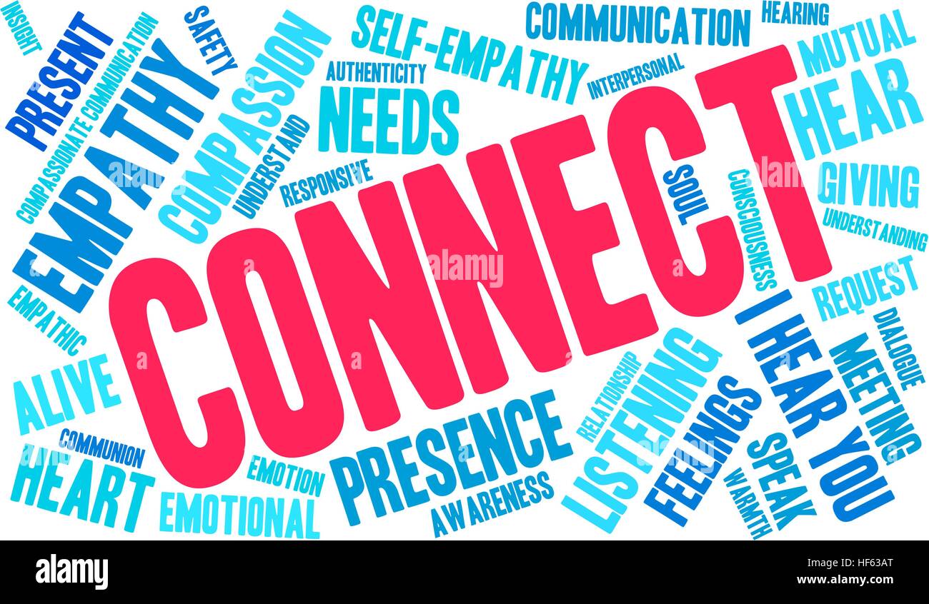 Connect word cloud on a white background Stock Vector Image & Art - Alamy