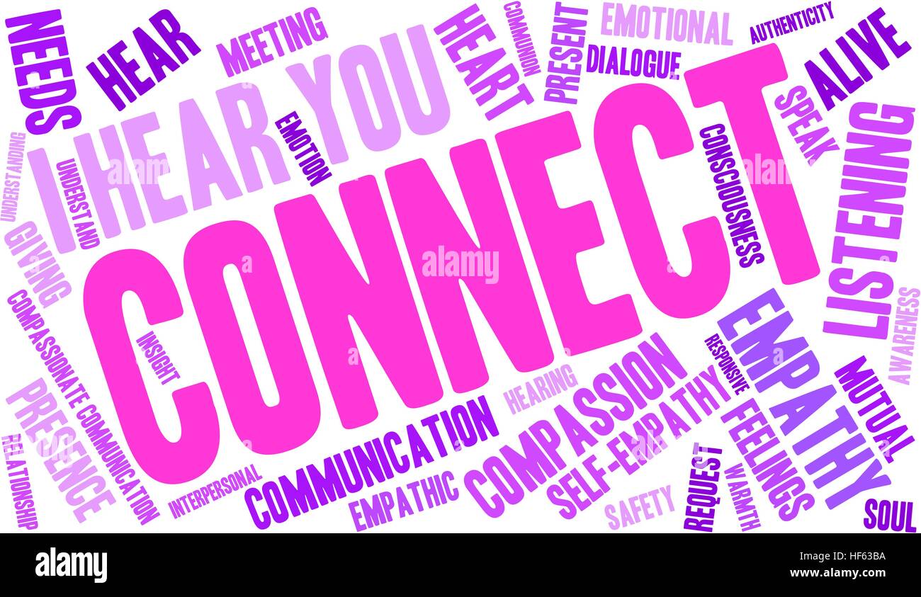 Connect word cloud on a white background Stock Vector Image & Art - Alamy