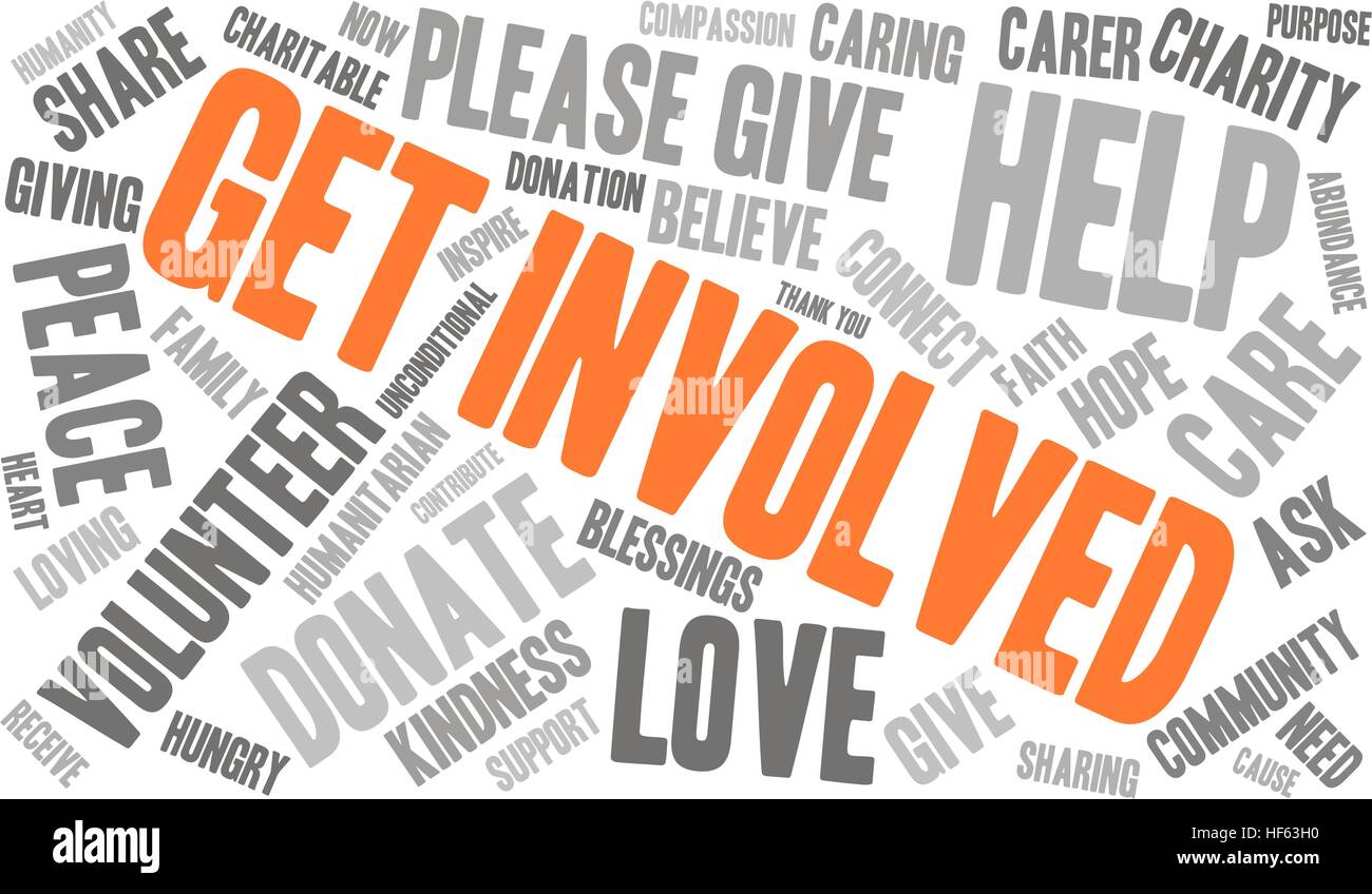 Get Involved word cloud on a white background Stock Vector Image & Art ...