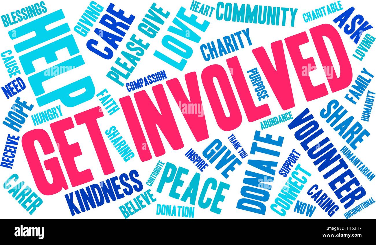 Get Involved word cloud on a white background Stock Vector Image & Art ...