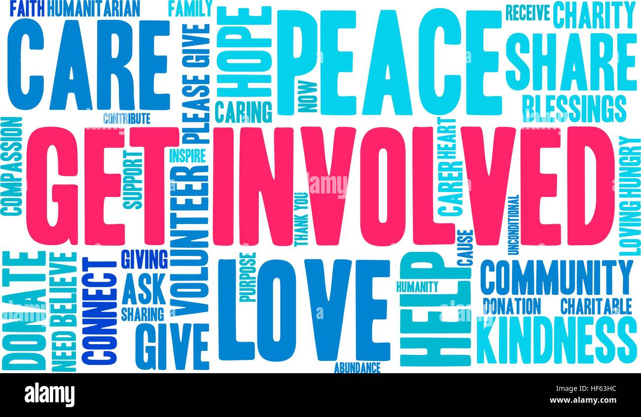 Get Involved word cloud on a white background Stock Vector Image & Art ...