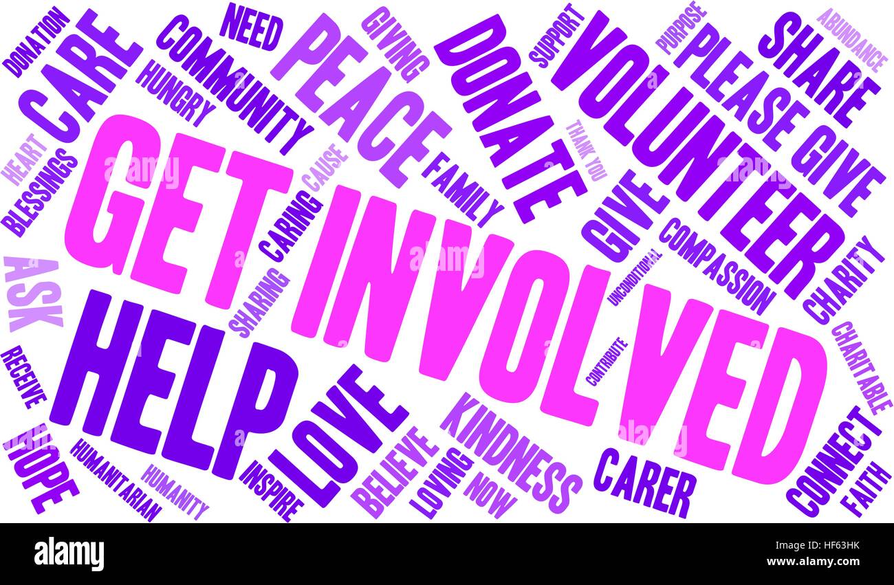 Get Involved word cloud on a white background Stock Vector Image & Art ...