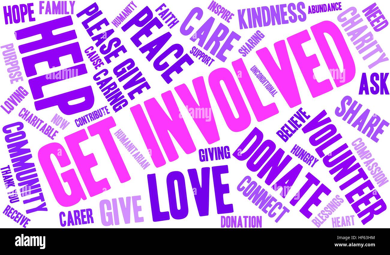Get Involved word cloud on a white background Stock Vector Image & Art ...