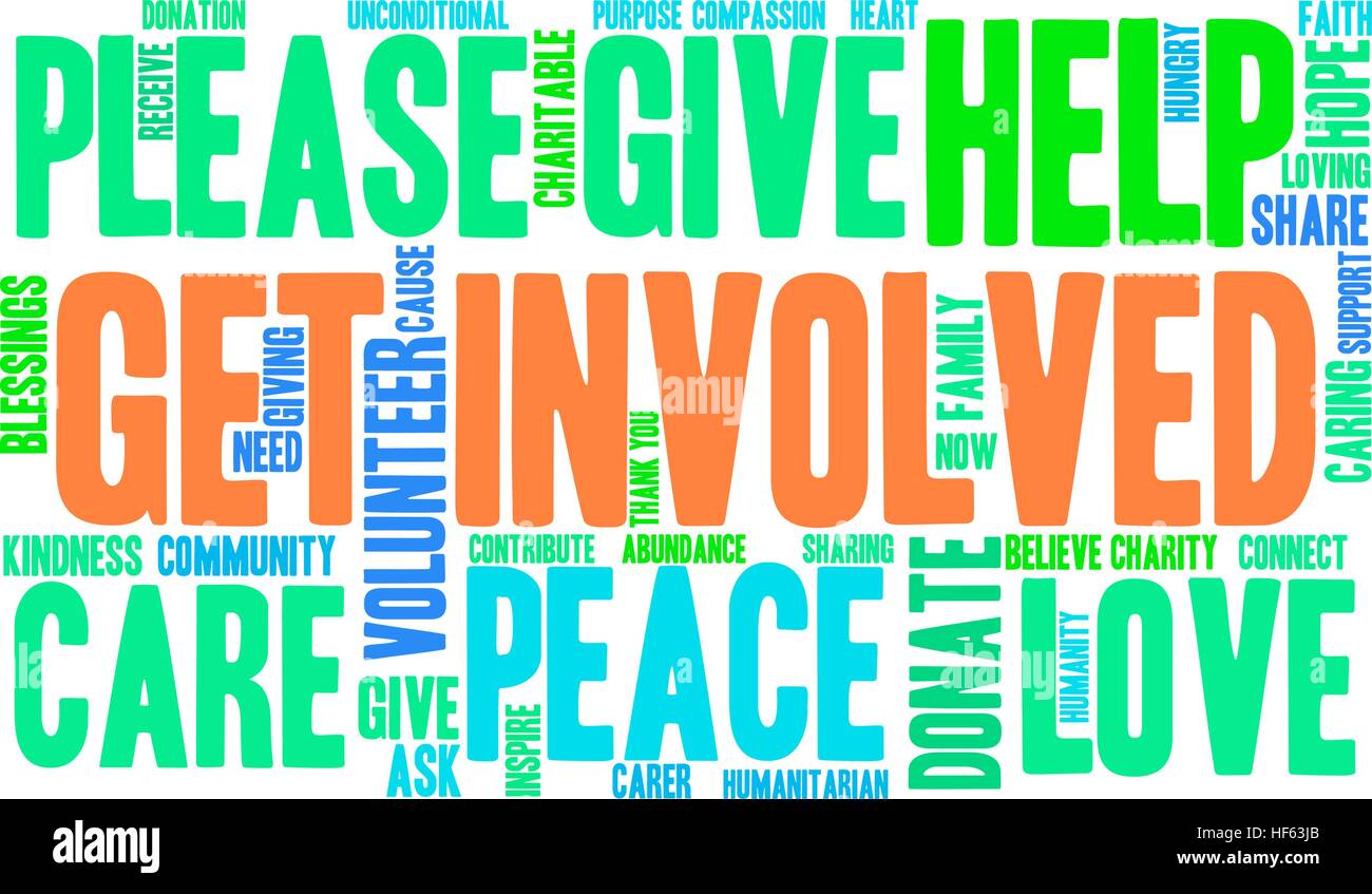 Get Involved word cloud on a white background Stock Vector Image & Art ...