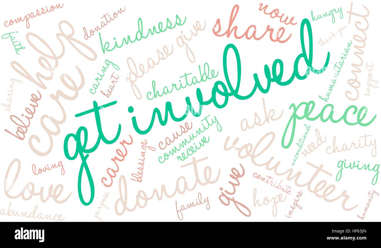 Get Involved word cloud on a white background Stock Vector Image & Art ...