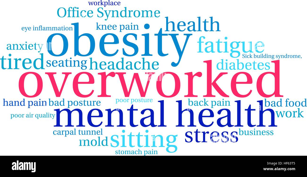 Overworked word cloud on a white background Stock Vector Image & Art ...