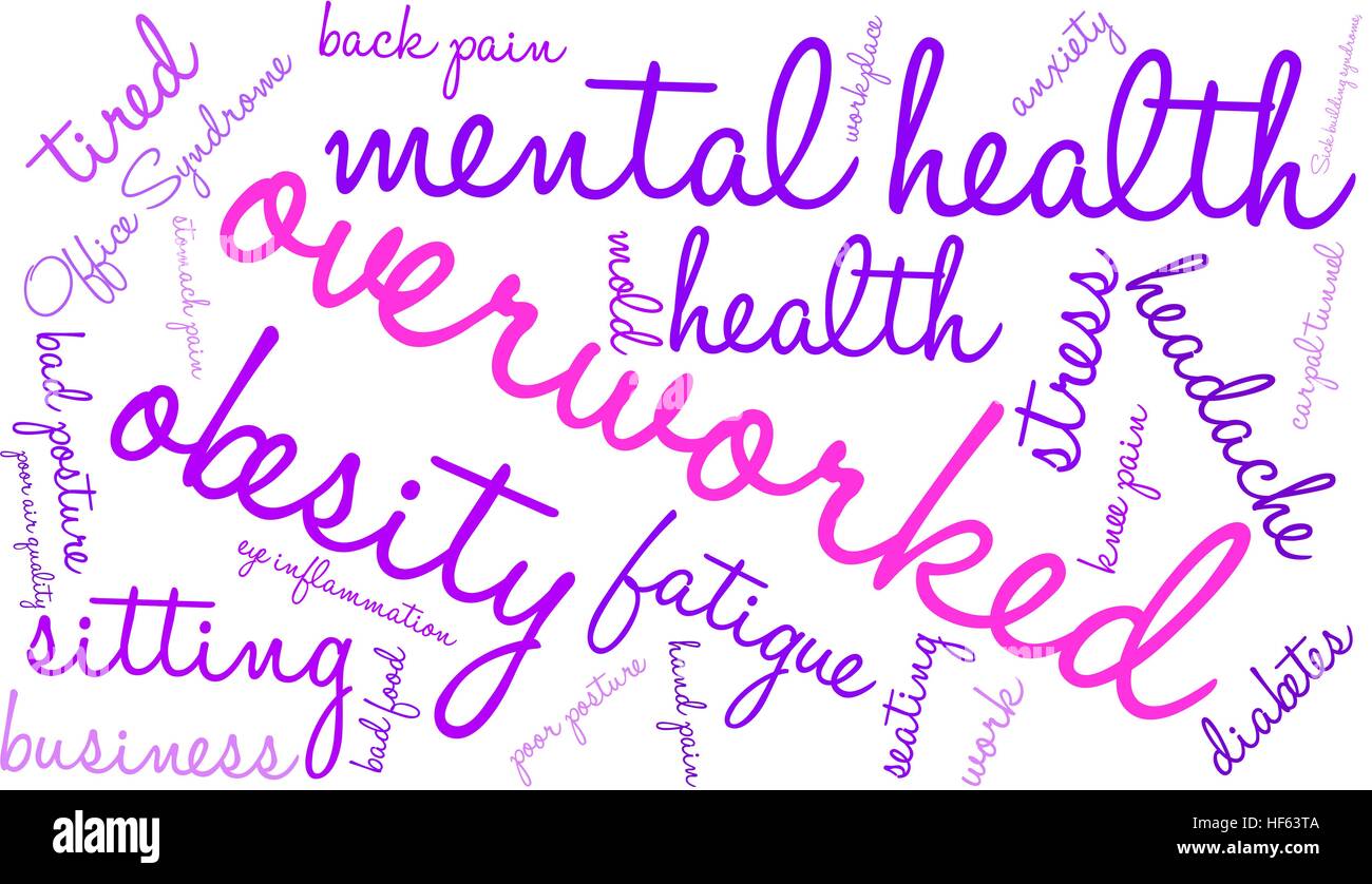 Overworked word cloud on a white background Stock Vector Image & Art ...
