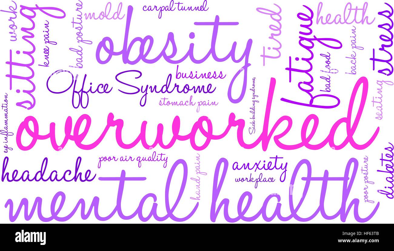 Overworked word cloud on a white background Stock Vector Image & Art ...