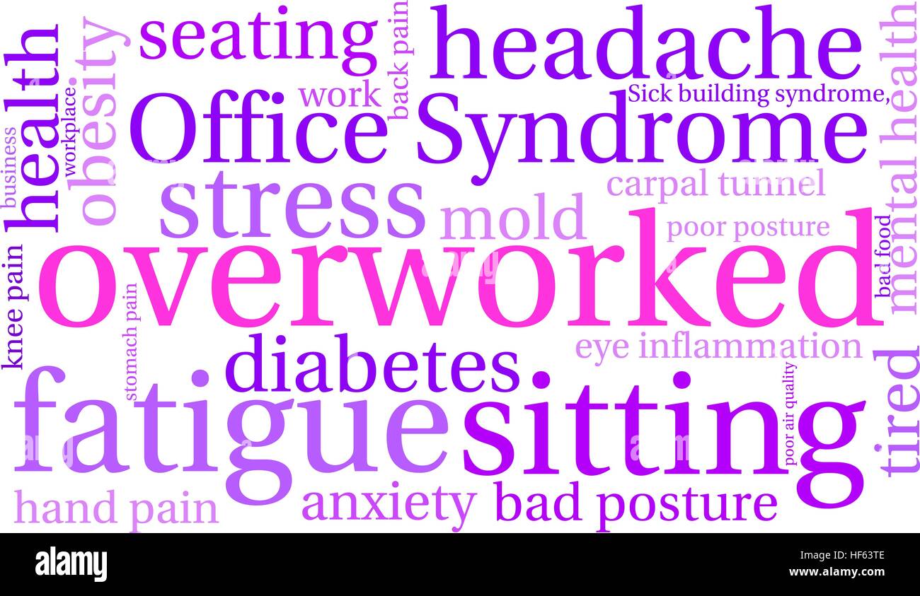 Overworked word cloud on a white background Stock Vector Image & Art ...