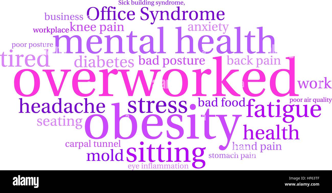 Overworked word cloud on a white background Stock Vector Image & Art ...