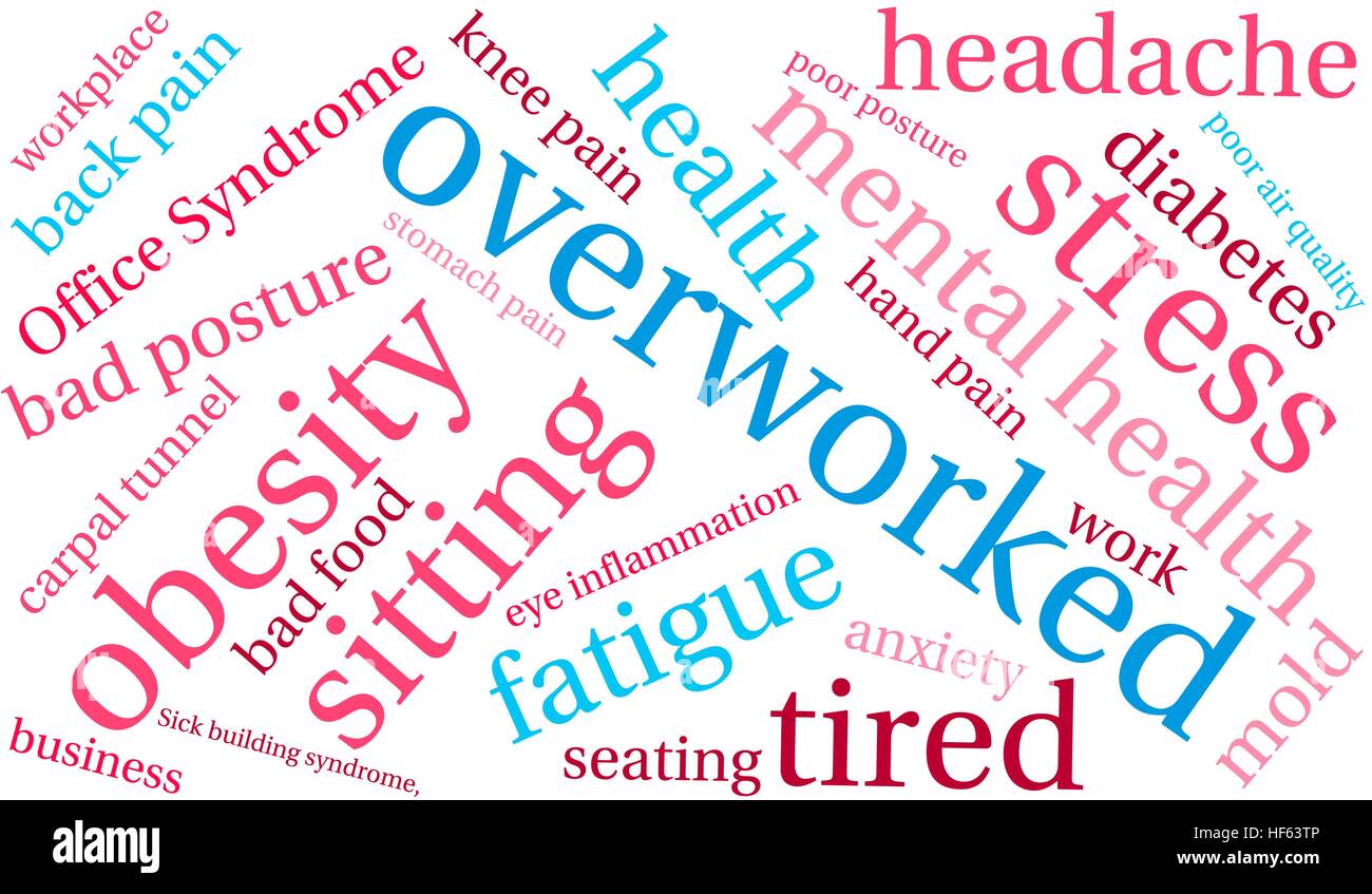 Overworked word cloud on a white background Stock Vector Image & Art ...