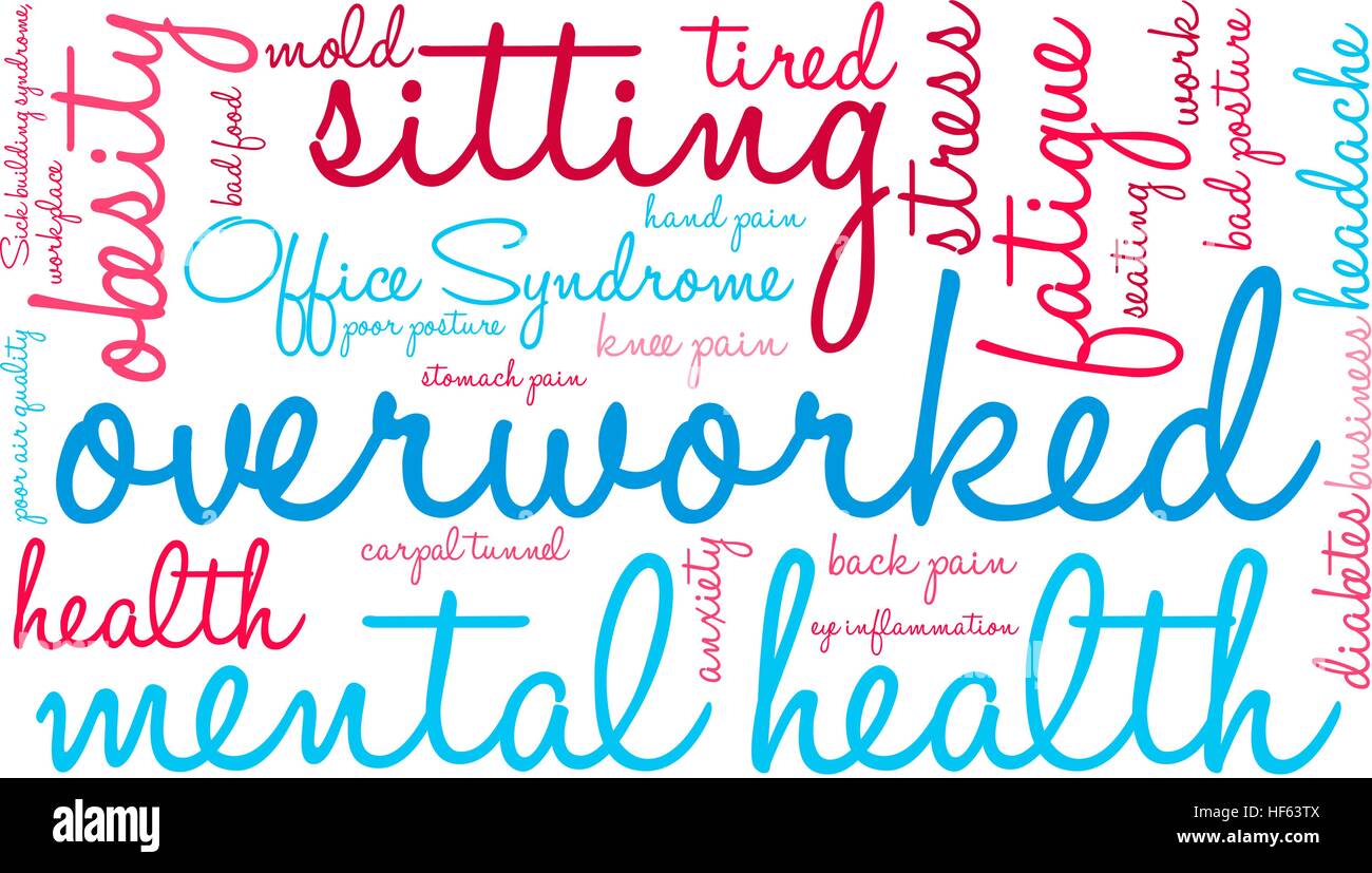 Overworked word cloud on a white background Stock Vector Image & Art ...