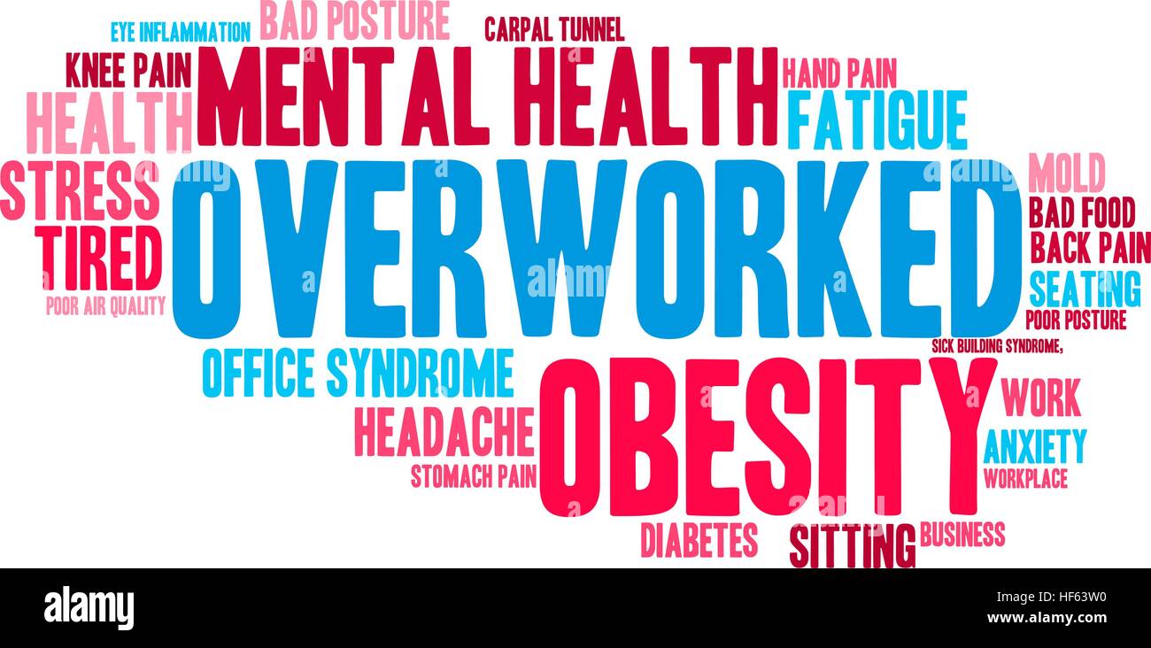 Overworked word cloud on a white background Stock Vector Image & Art ...