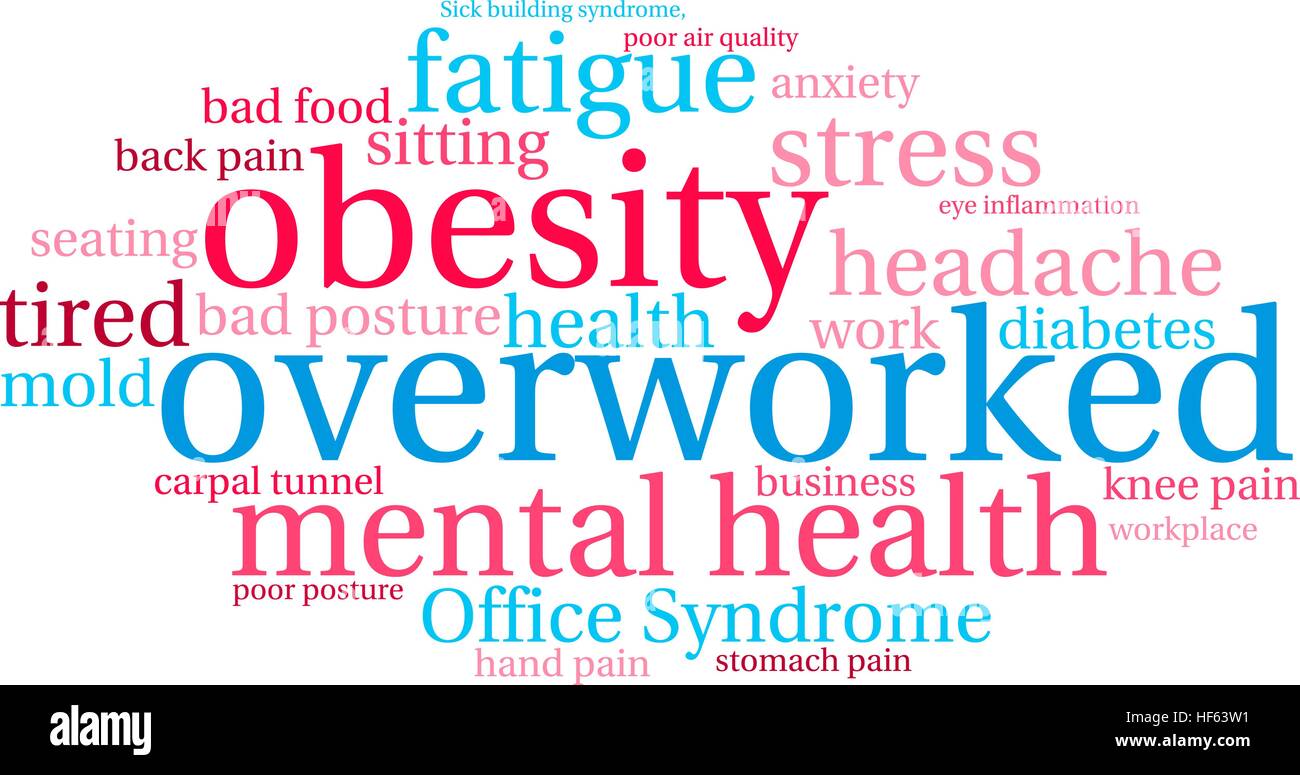 Overworked word cloud on a white background Stock Vector Image & Art ...