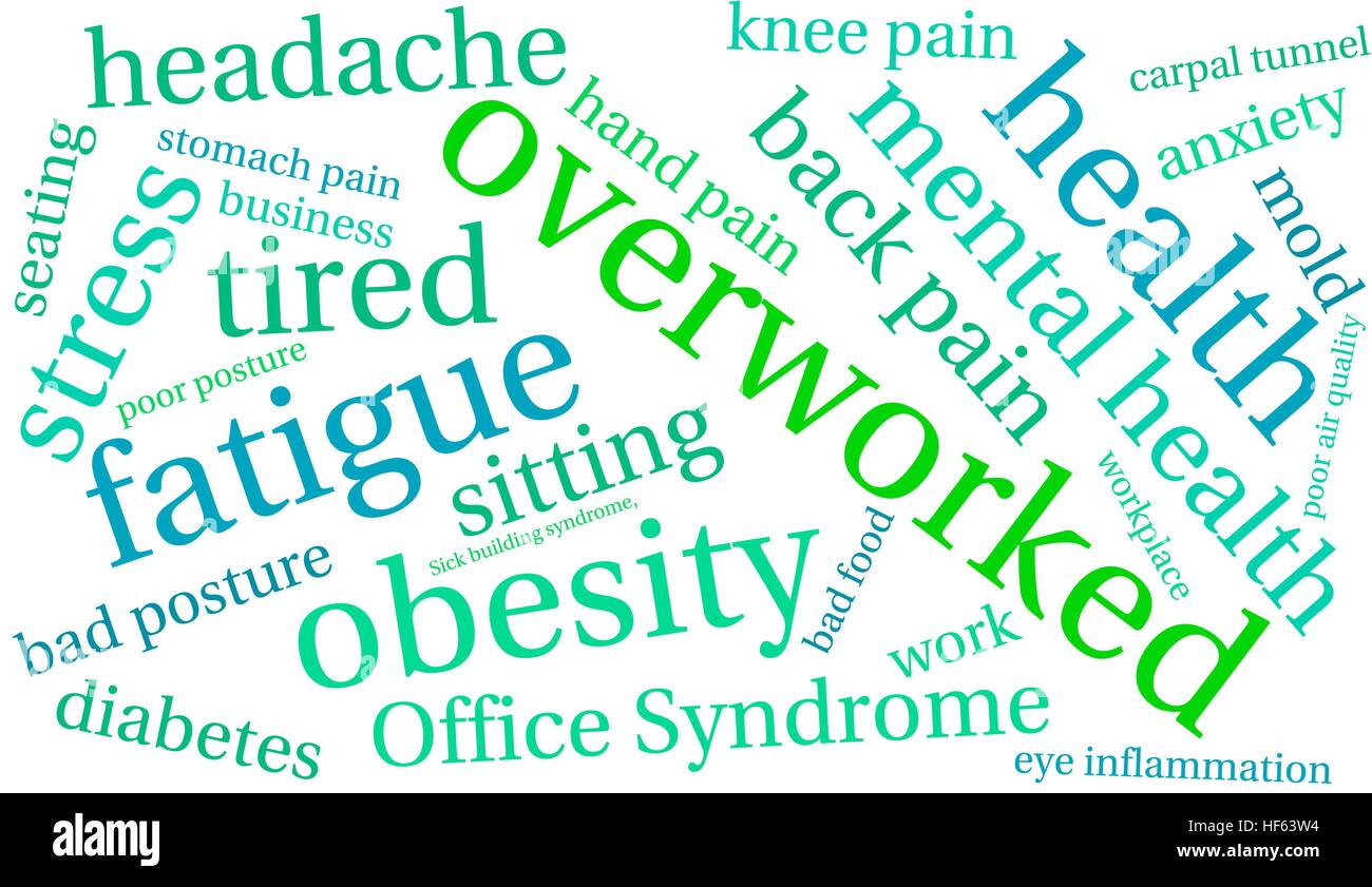 Overworked word cloud on a white background Stock Vector Image & Art ...