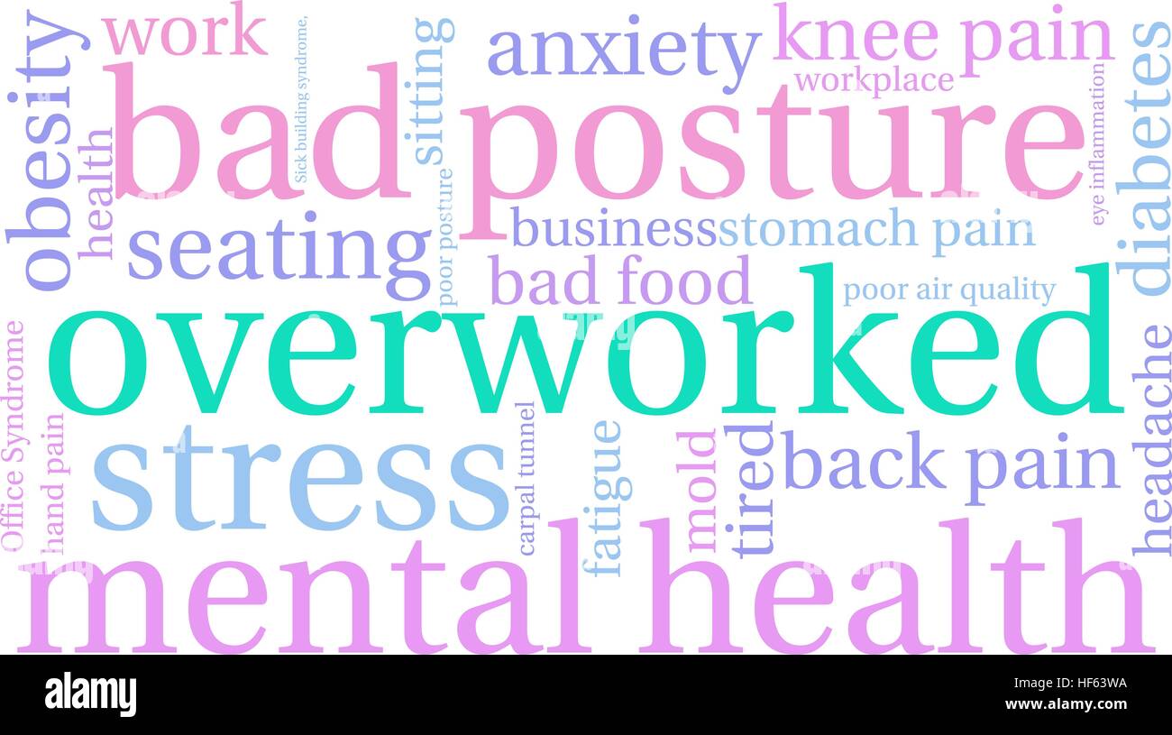 Overworked word cloud on a white background Stock Vector Image & Art ...