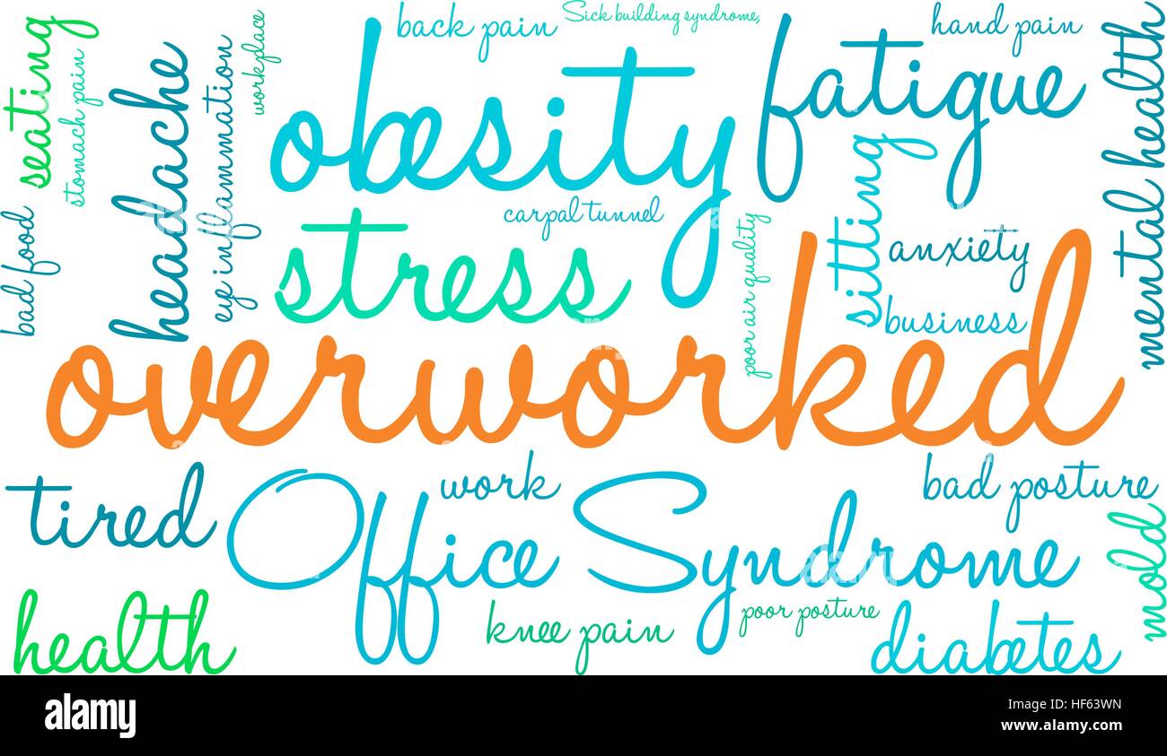 Overworked word cloud on a white background Stock Vector Image & Art ...